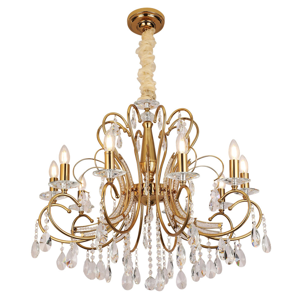 Belice 10 Light Gold Traditional Classic Chandelier – Amond illuminations